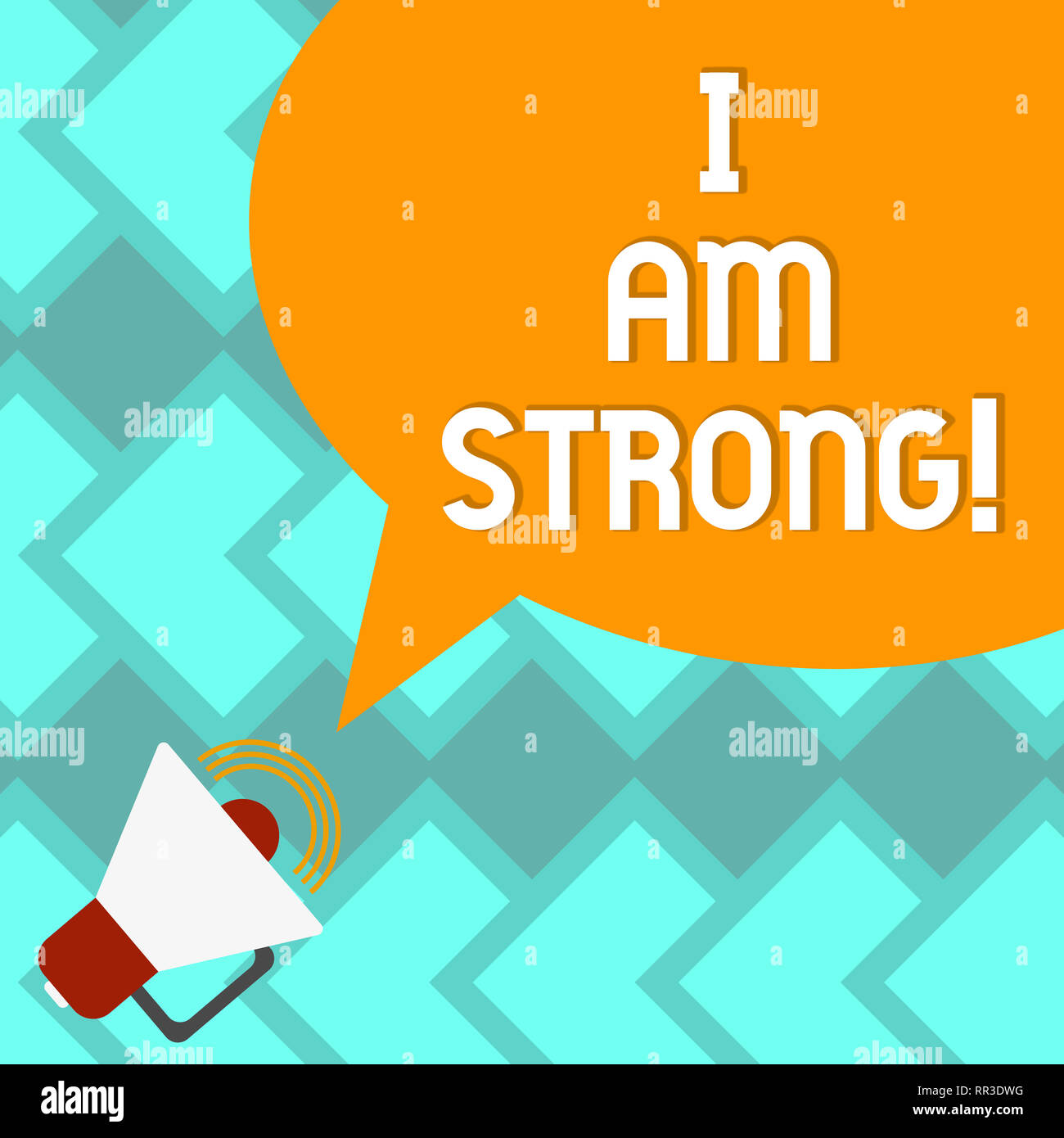 Text sign showing I Am Strong. Conceptual photo Have great strength ...