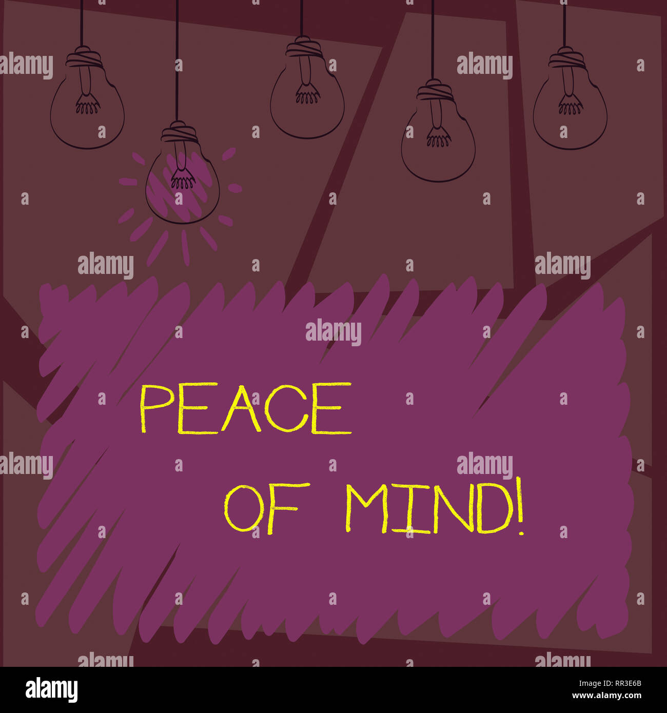 Writing note showingPeace Of Mind. Business photo showcasing To be ...