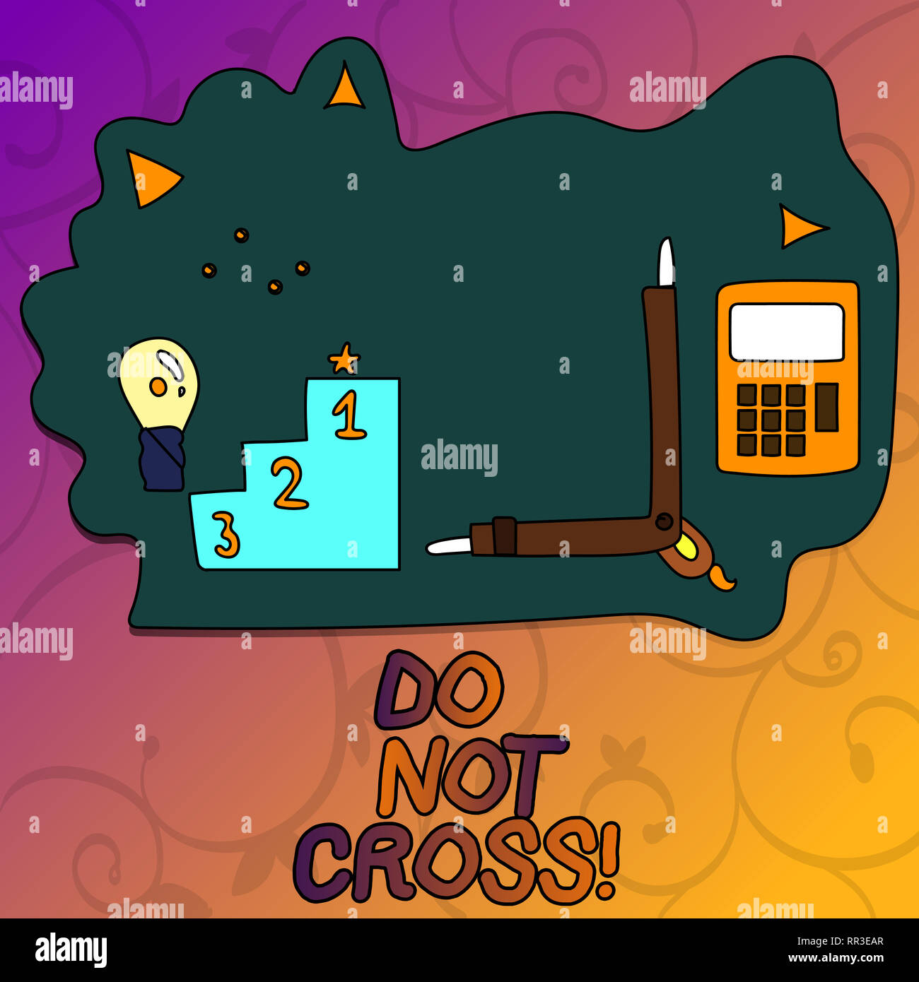 Conceptual hand writing showing Do Not Cross. Business photo showcasing Crossing is forbidden ...