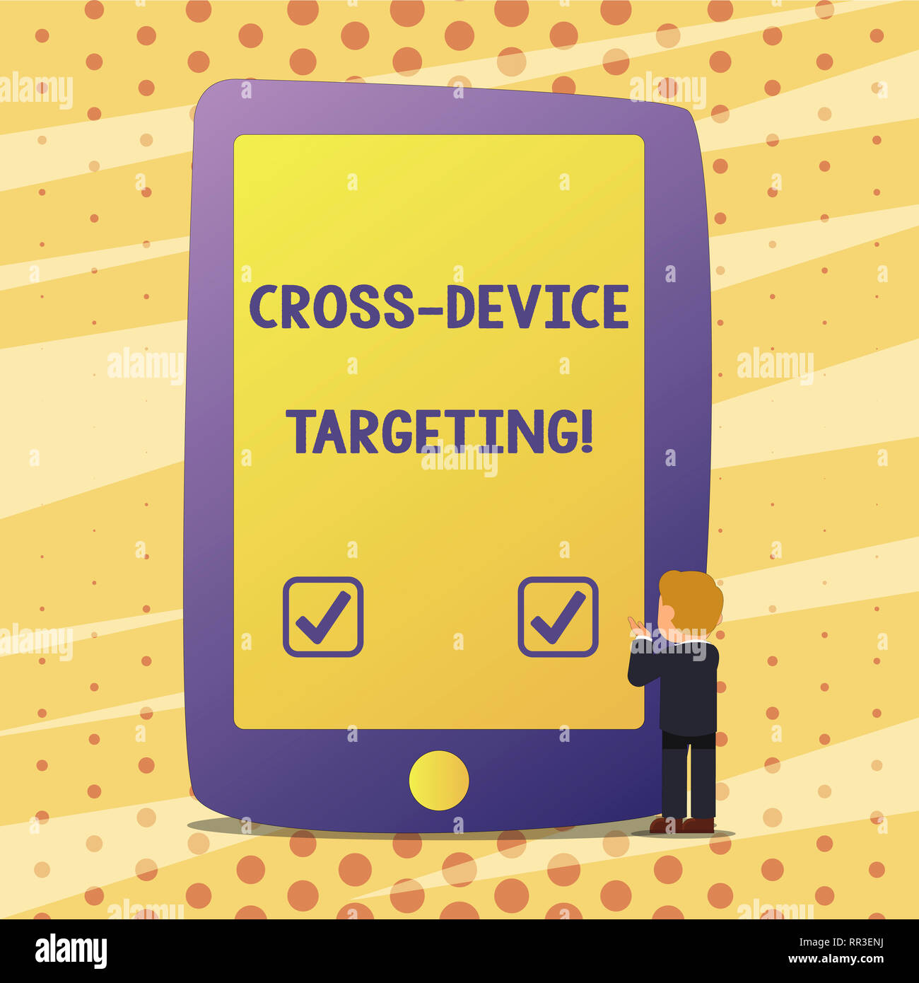 Handwriting text Cross Device Targeting. Concept meaning identifying ...