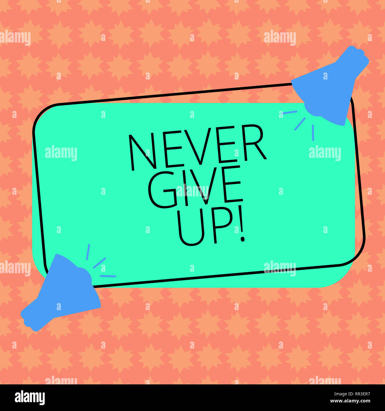 Writing note showingNever Give Up. Business photo showcasing Keep ...