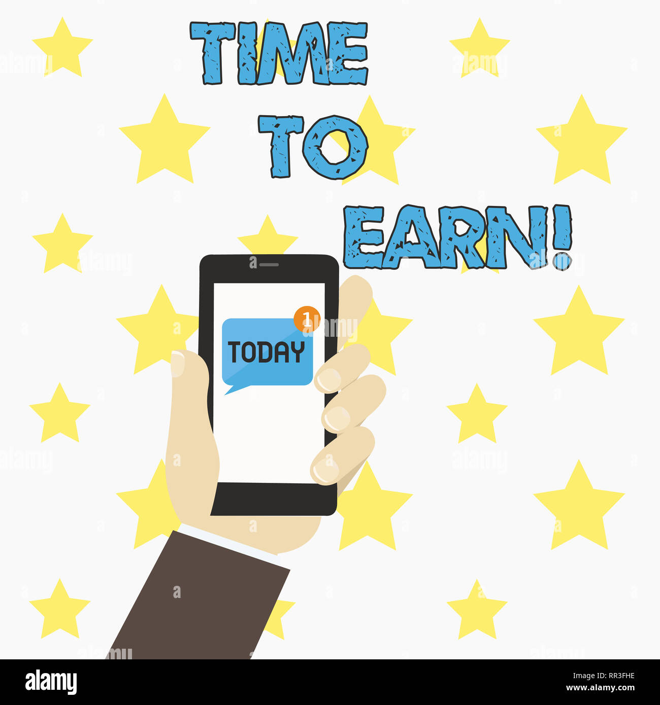 Word writing text Time To Earn. Business concept for After a high ...