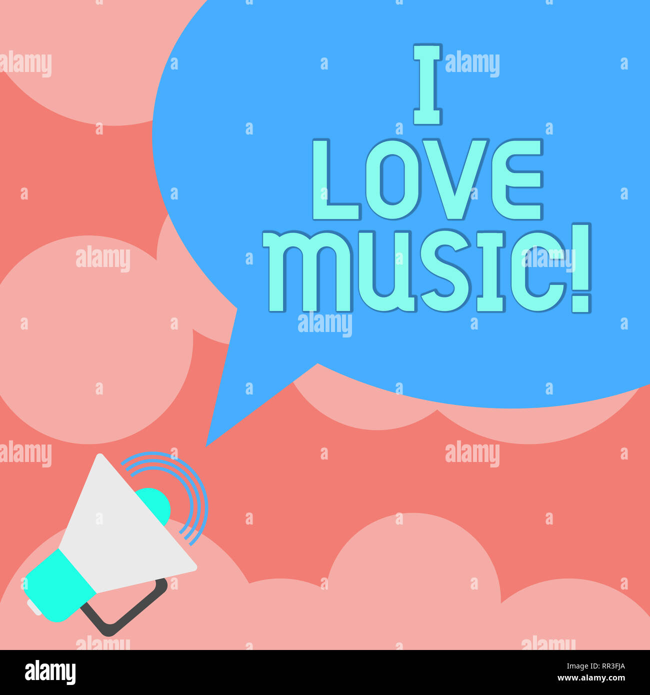 Writing note showing I Love Music. Business photo showcasing Having ...