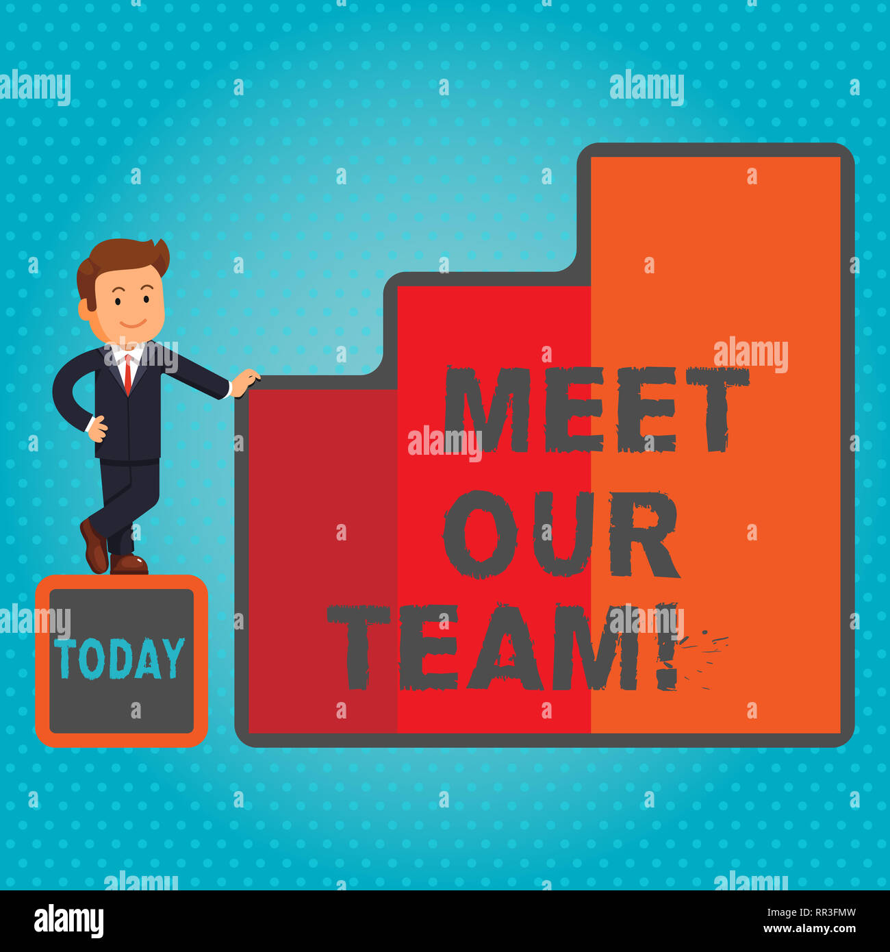 Text sign showing Meet Our Team. Conceptual photo Presentation of a ...