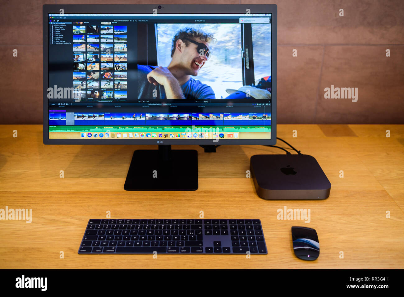 PARIS, FRANCE - NOV 7, 2018: Hero object of new Apple Mac Mini computer ...