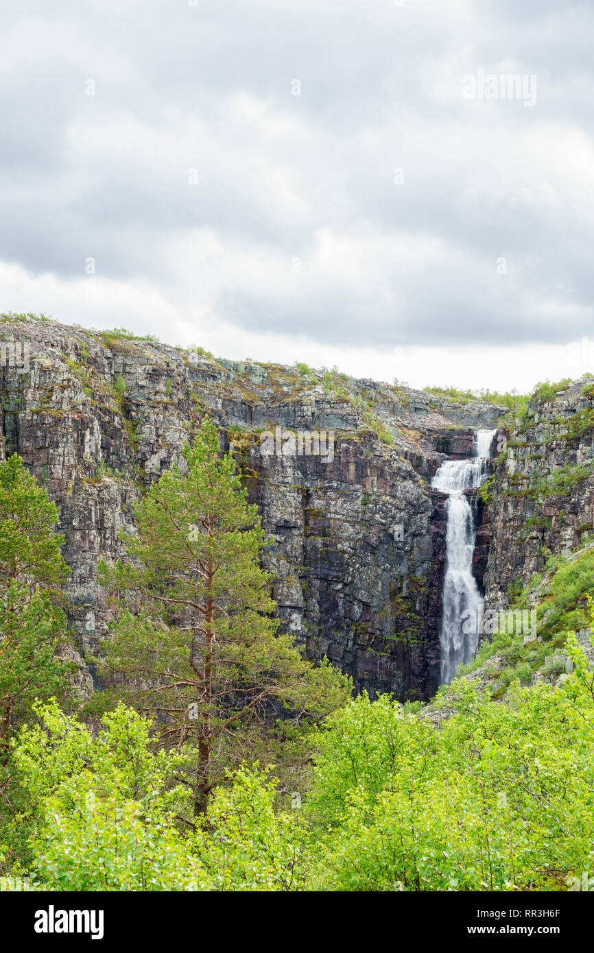 Ravine in the forest with a waterfall on the mountain Stock Photo - Alamy