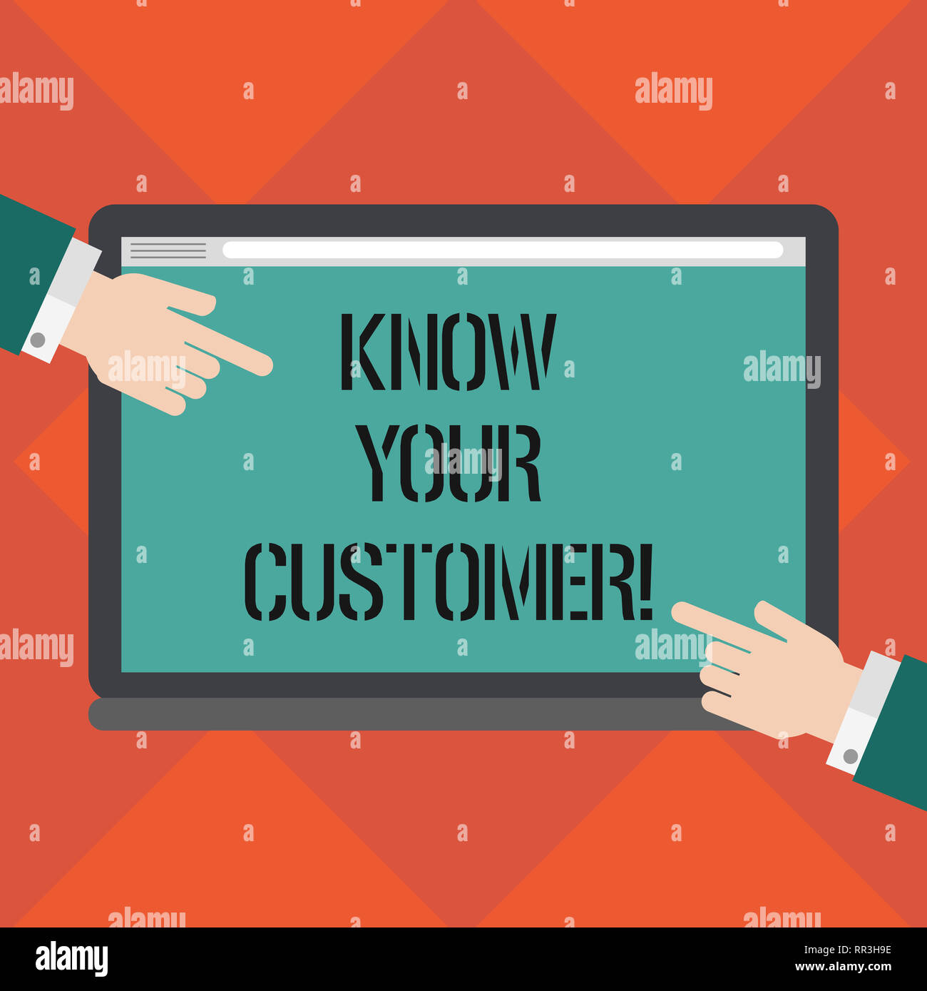 Handwriting text writing Know Your Customer. Concept meaning verifying ...