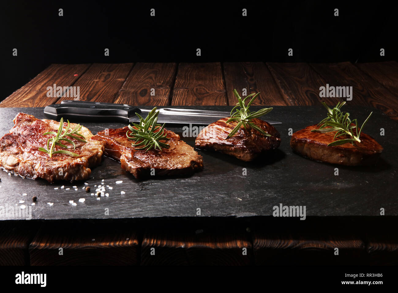Barbecue Rib Eye Steak. Black Angus Prime meat steaks Machete ...