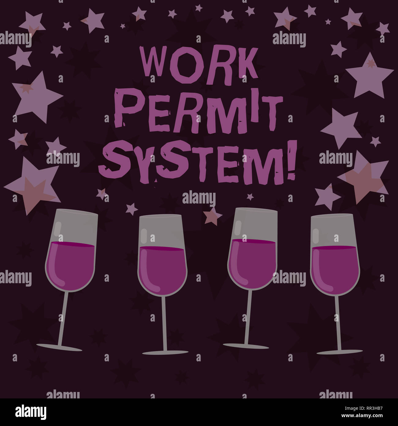 Handwriting text Work Permit System. Concept meaning formal written ...