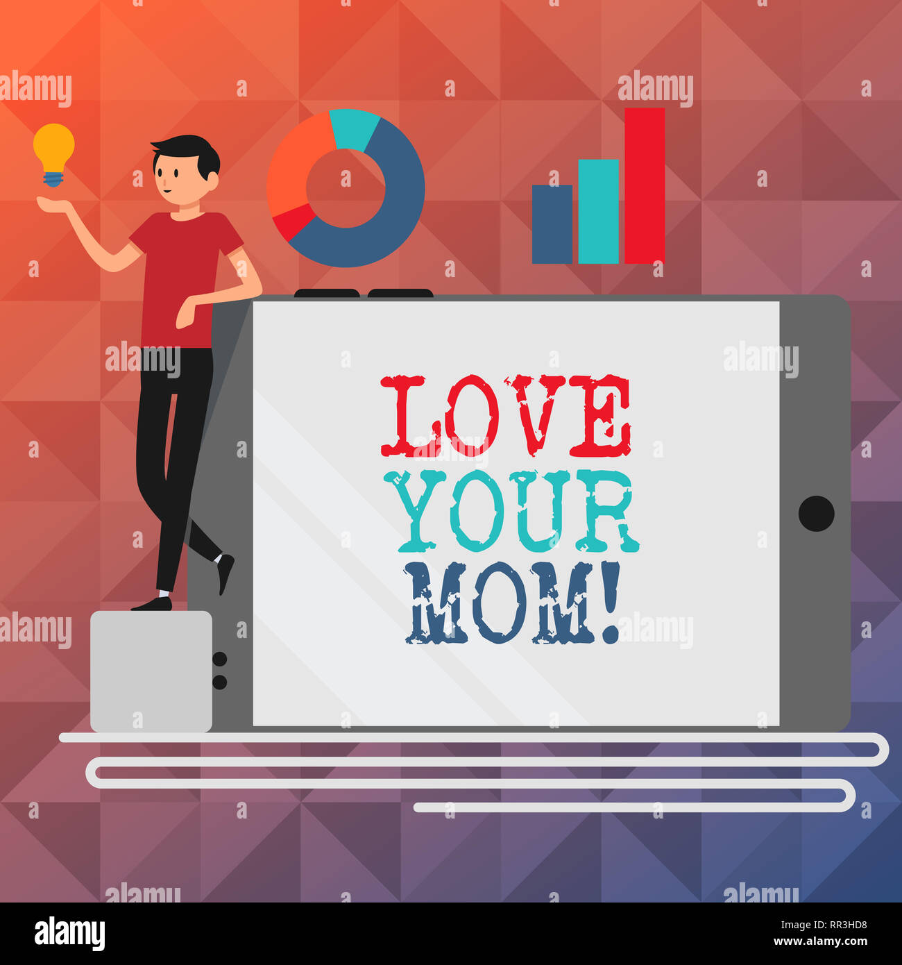 Text sign showing Love Your Mom. Conceptual photo Have good feelings ...