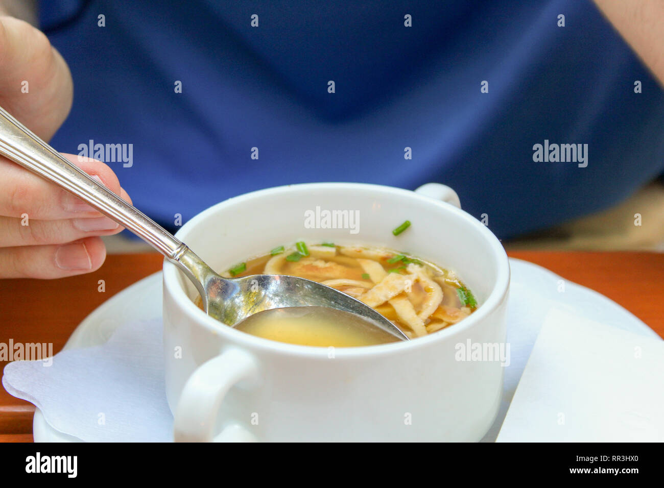 Healthy person eating outside hi-res stock photography and images - Alamy