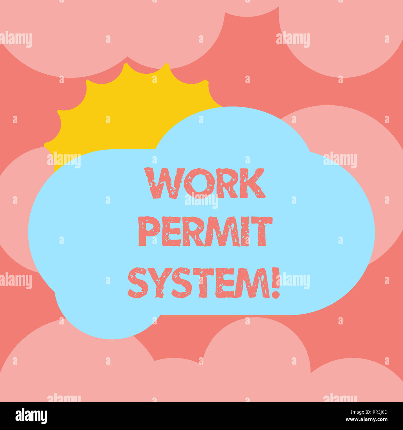 Writing note showing Work Permit System. Business photo showcasing ...