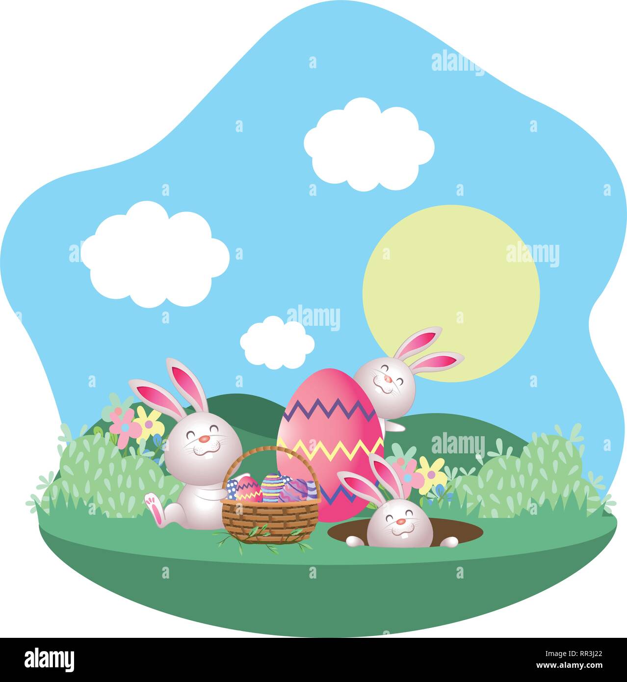 easter rabbits cartoon Stock Vector Image & Art - Alamy