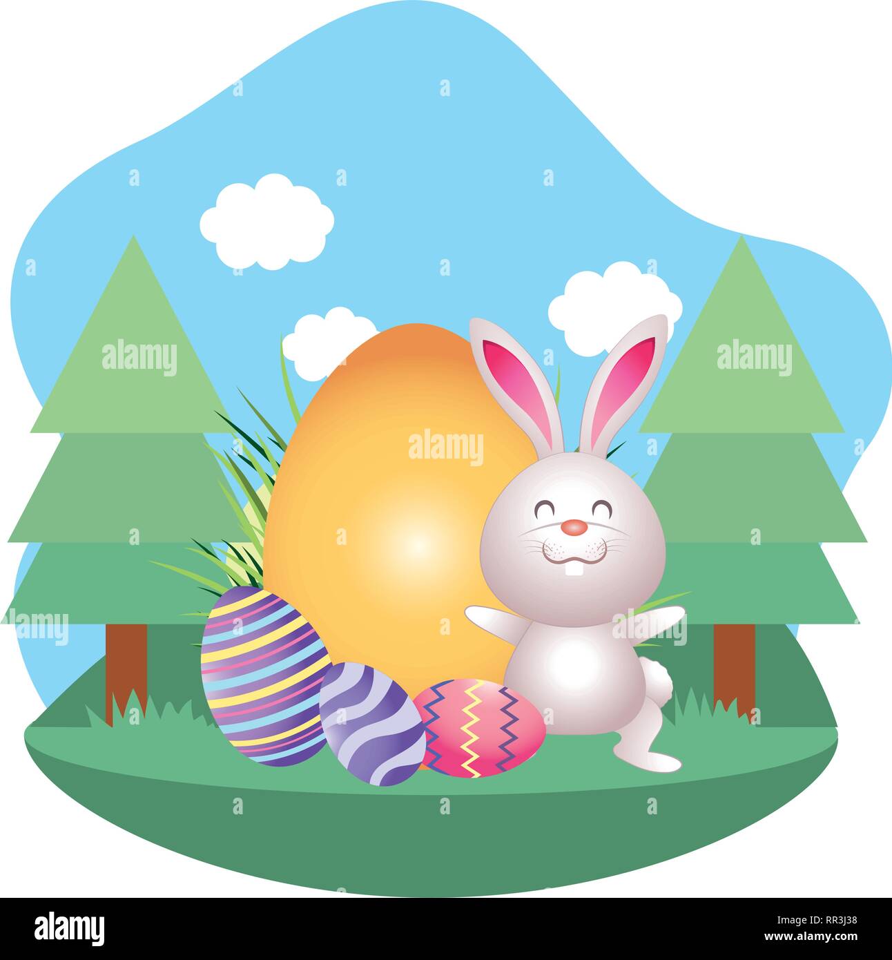 easter rabbit cartoon Stock Vector Image & Art - Alamy