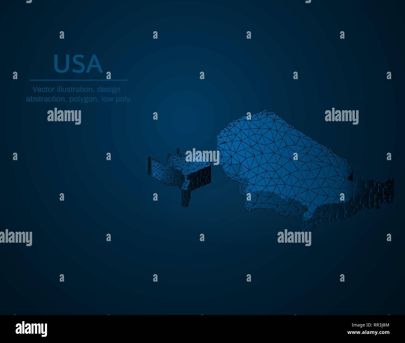 United States of America low poly vector illustration, USA map ...