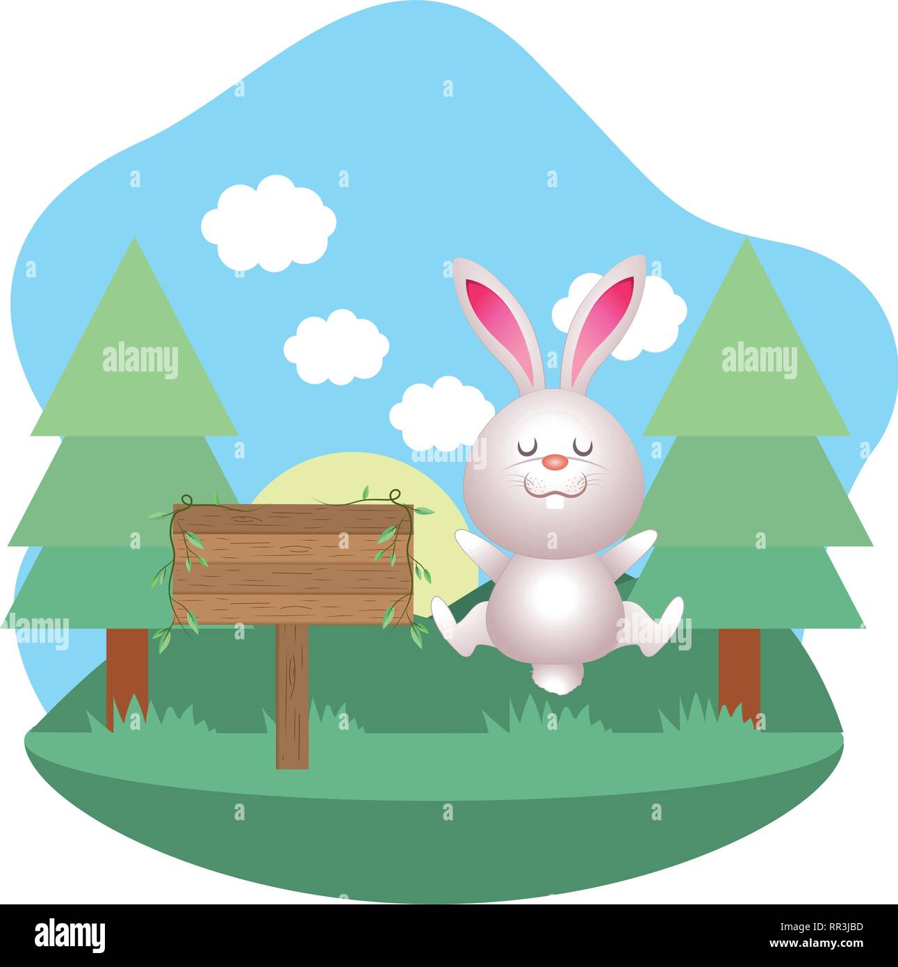 cute rabbit cartoon Stock Vector Image & Art - Alamy
