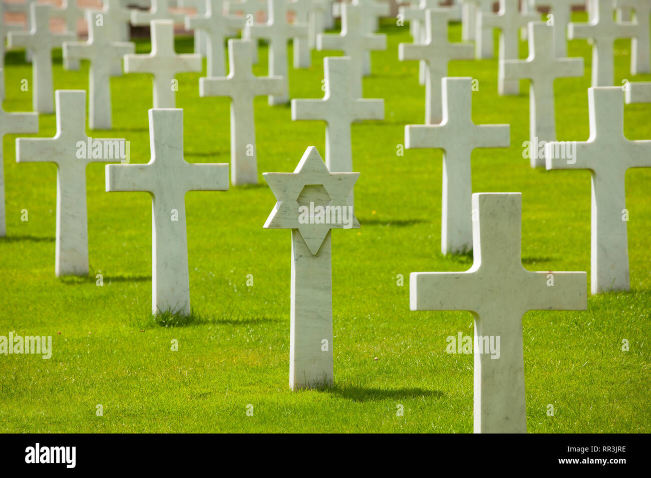 Rows of cross and Jewish tombstones on cemetery Stock Photo - Alamy