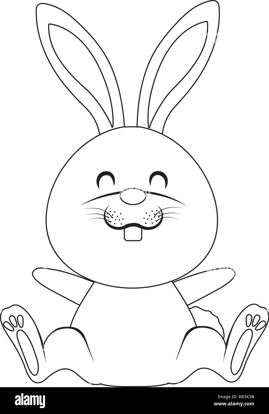 Rabbit Cartoon Black and White Stock Photos & Images - Alamy