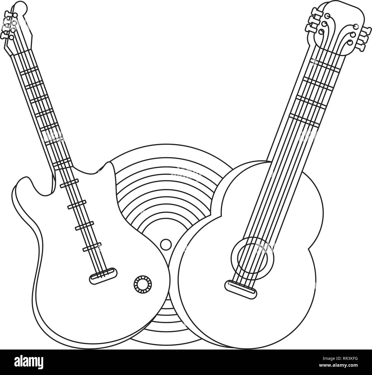 Cartoon musical instruments guitars hi-res stock photography and images ...