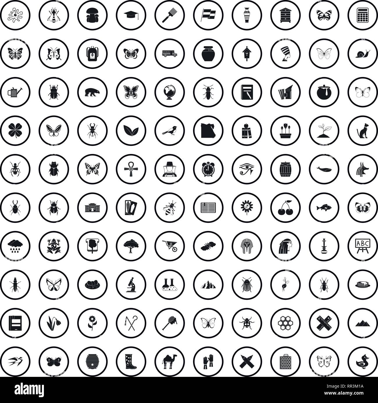 100 insects icons set, simple style Stock Vector Image & Art - Alamy