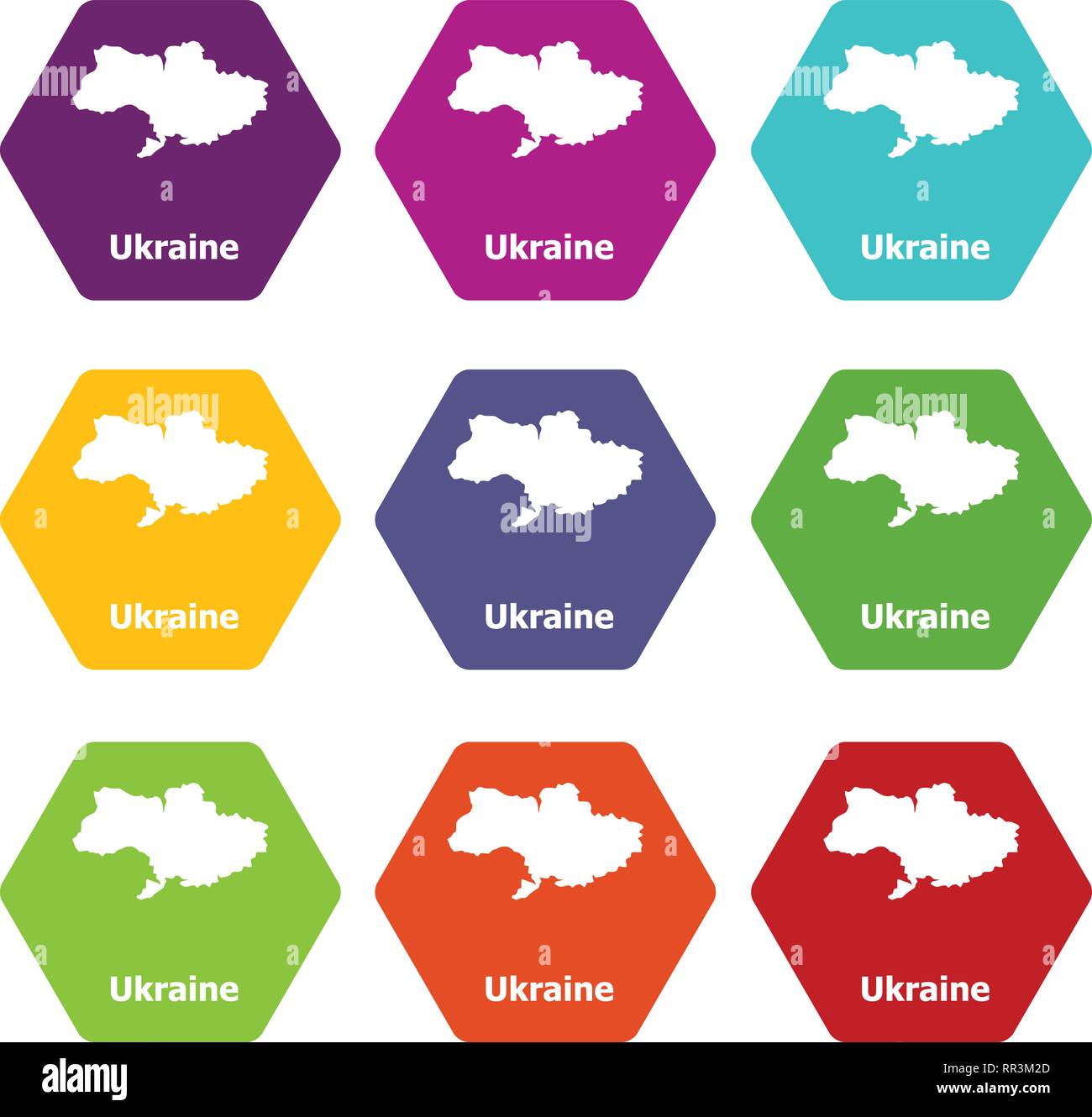Ukraine map icons set 9 vector Stock Vector Image & Art - Alamy