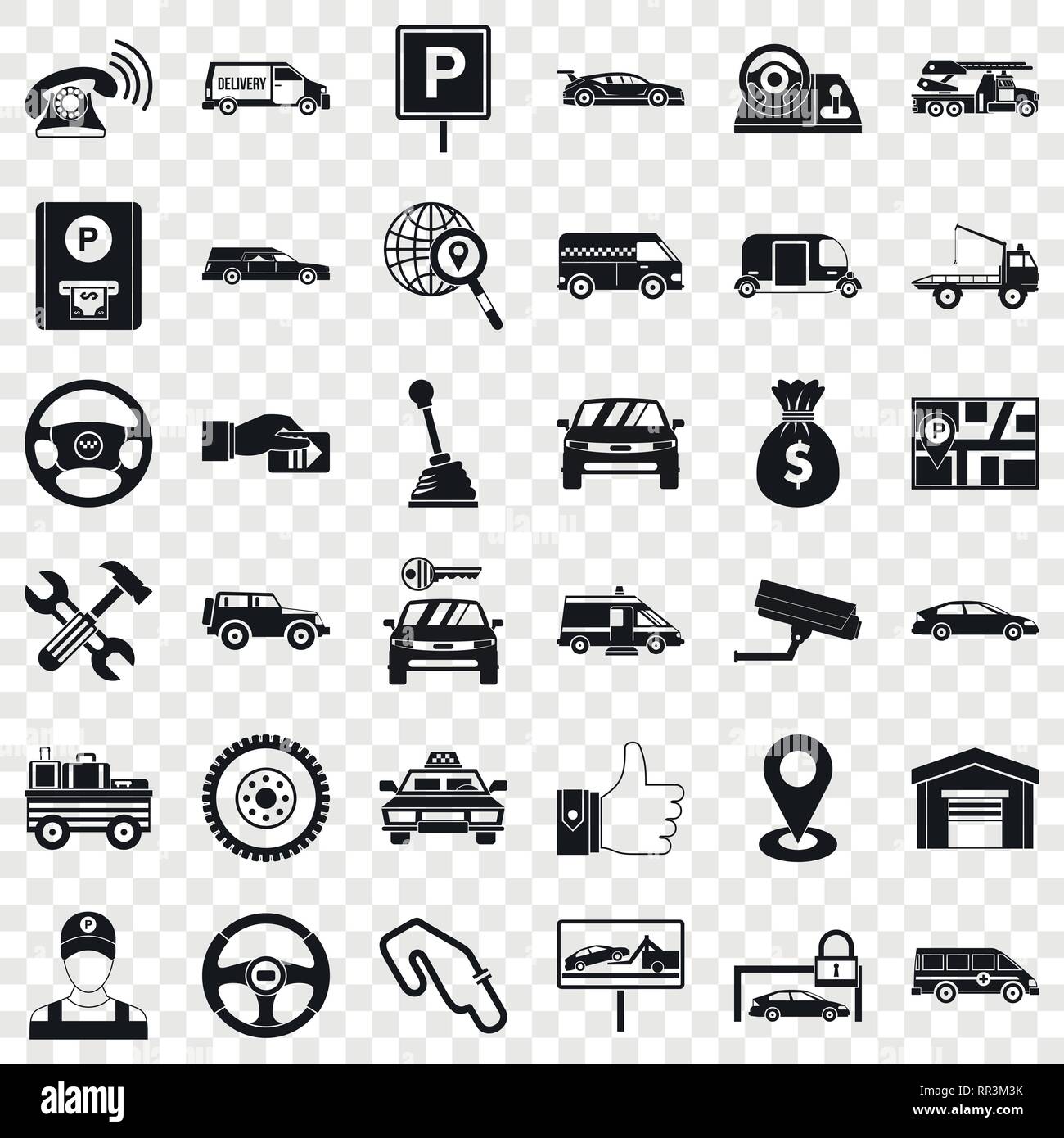 Automobile icons set, simple style Stock Vector Image & Art - Alamy
