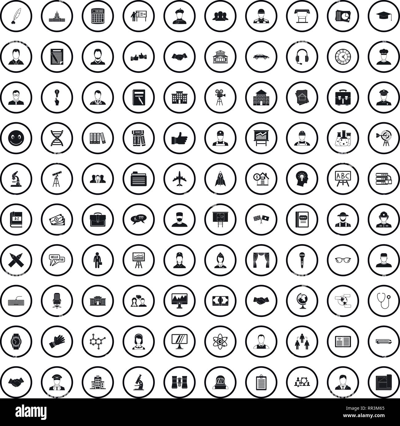 100 intelligent icons set, simple style Stock Vector Image & Art - Alamy