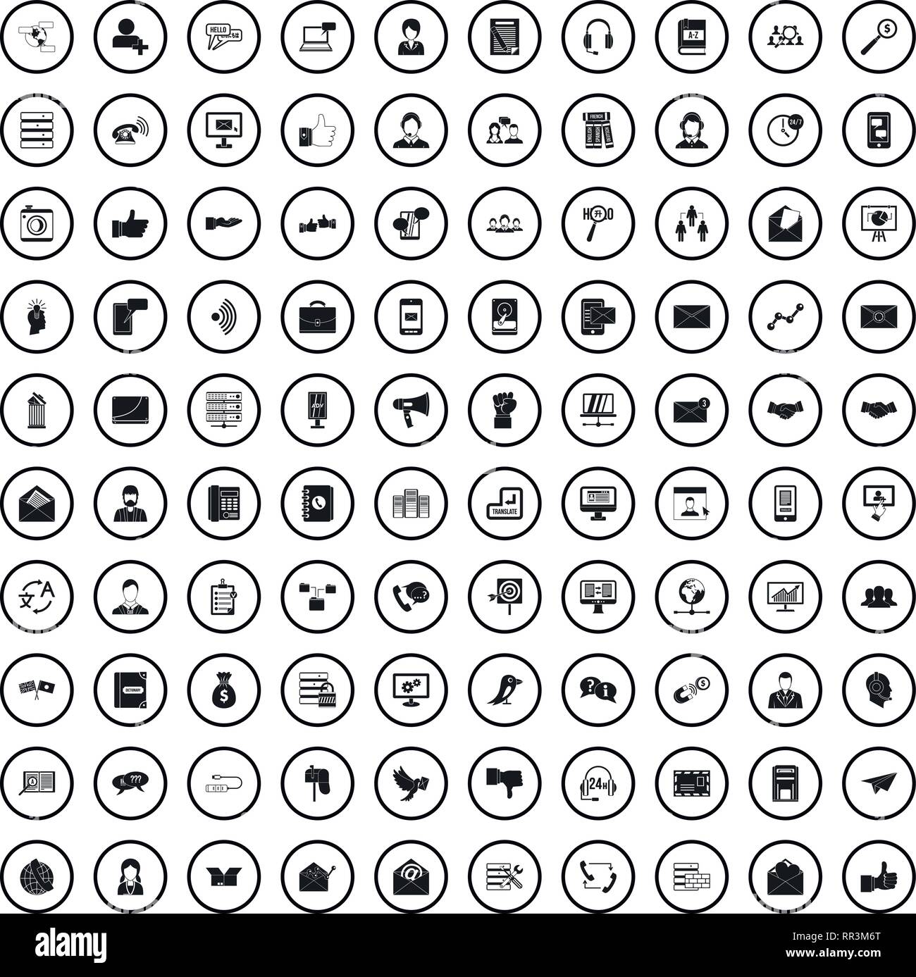 100 interaction icons set, simple style Stock Vector Image & Art - Alamy