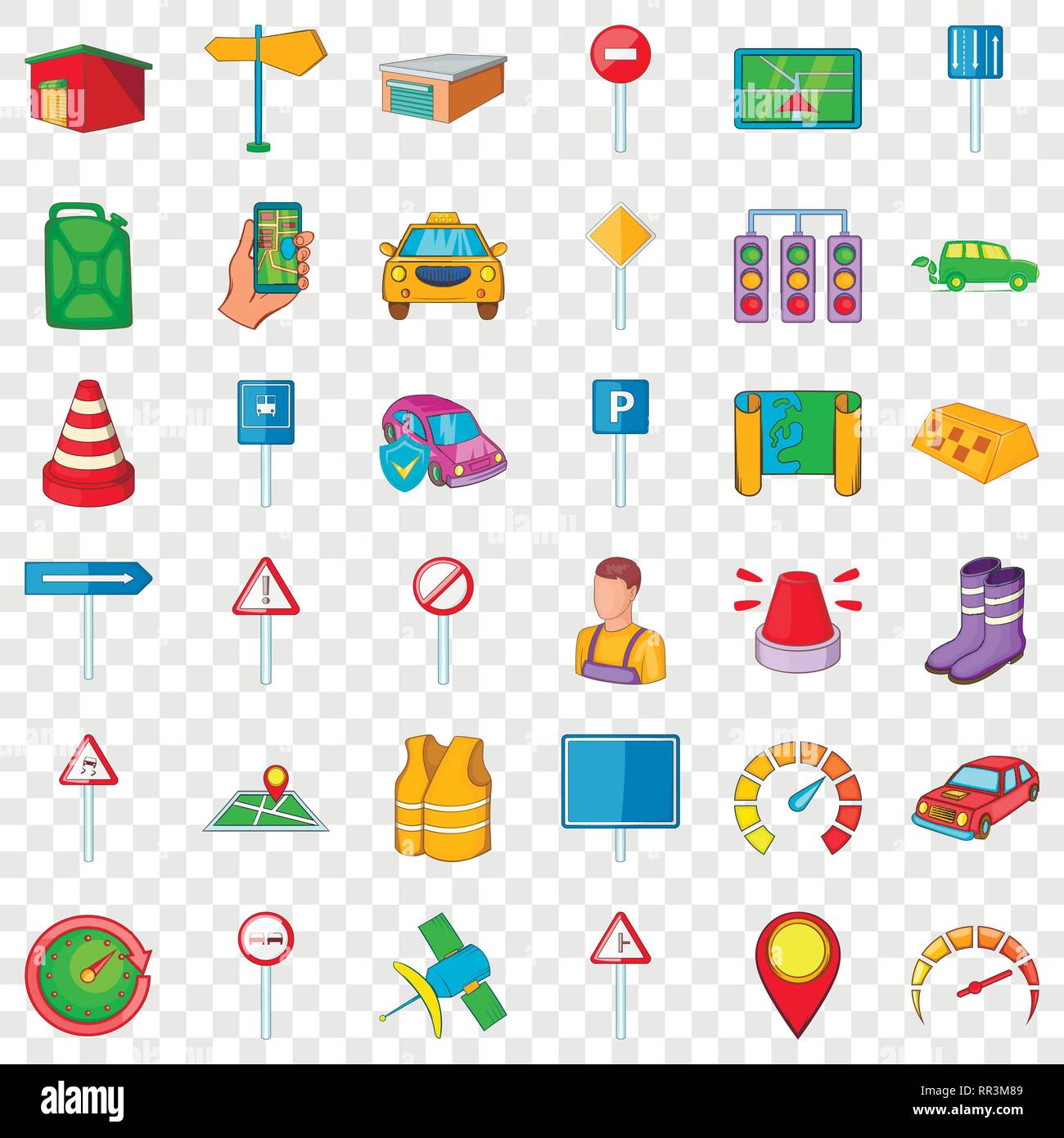 Auto icons set, cartoon style Stock Vector Image & Art - Alamy