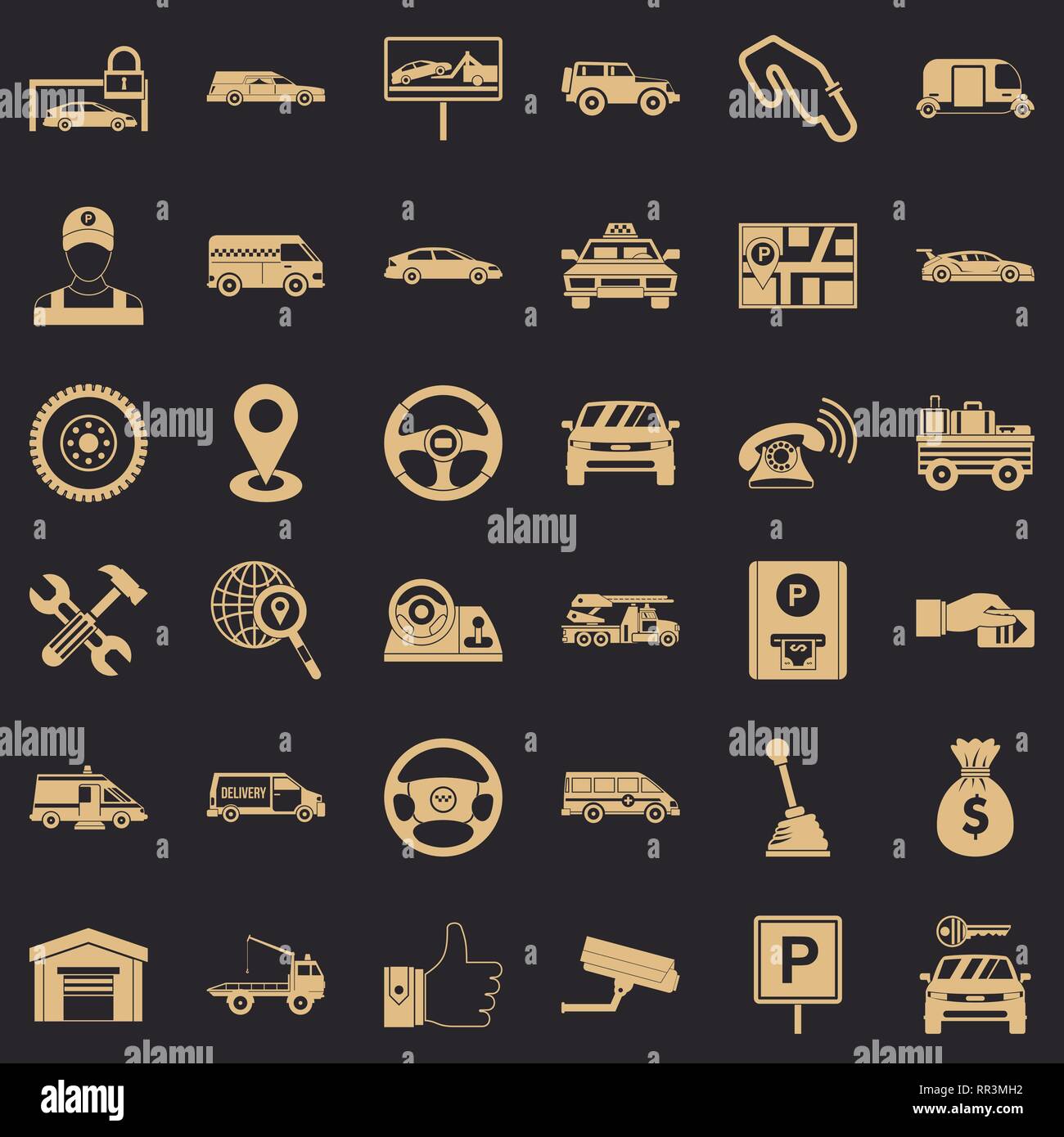 Auto icons set, simple style Stock Vector Image & Art - Alamy