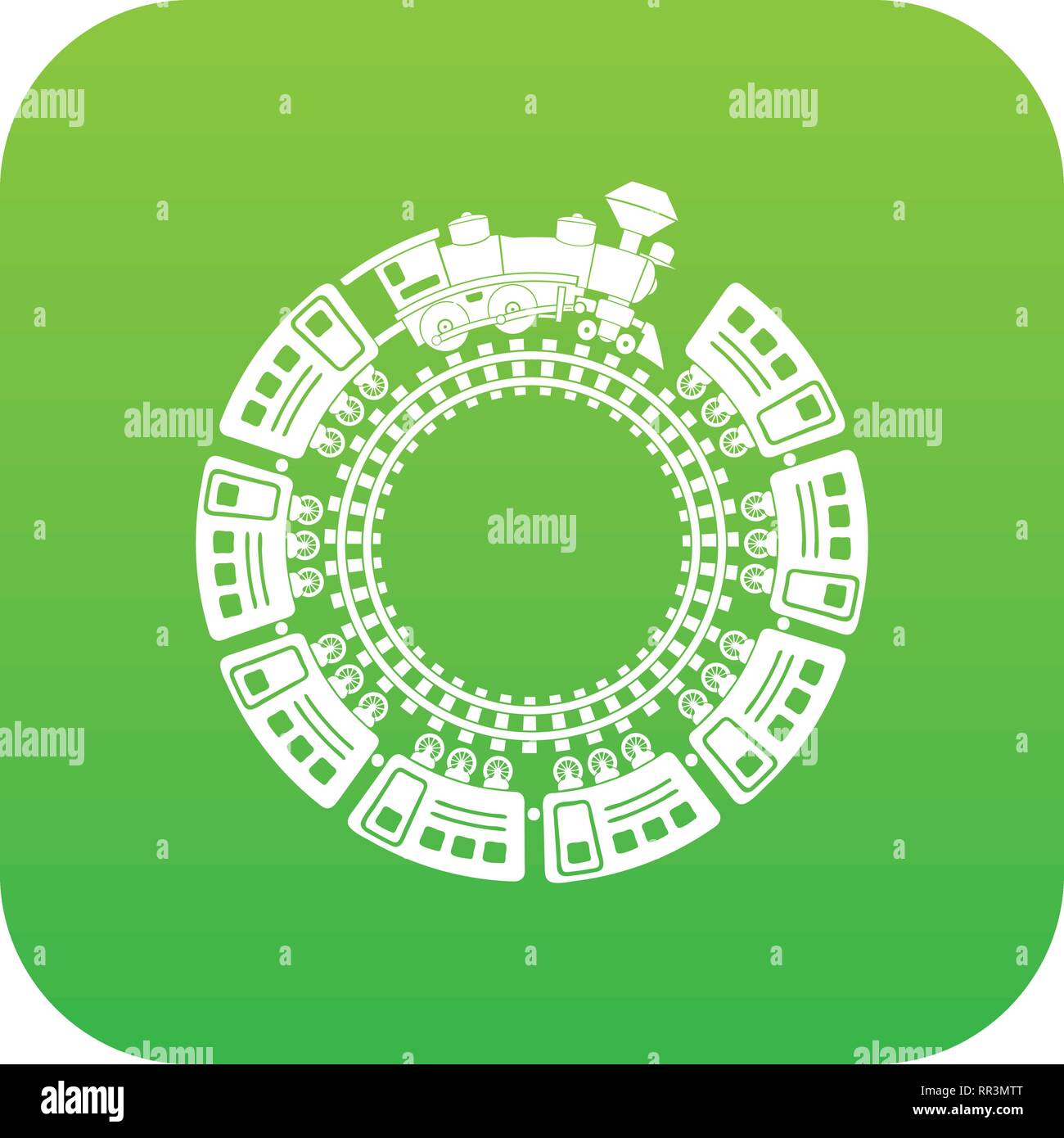 Train and round railway icon green vector Stock Vector Image & Art - Alamy