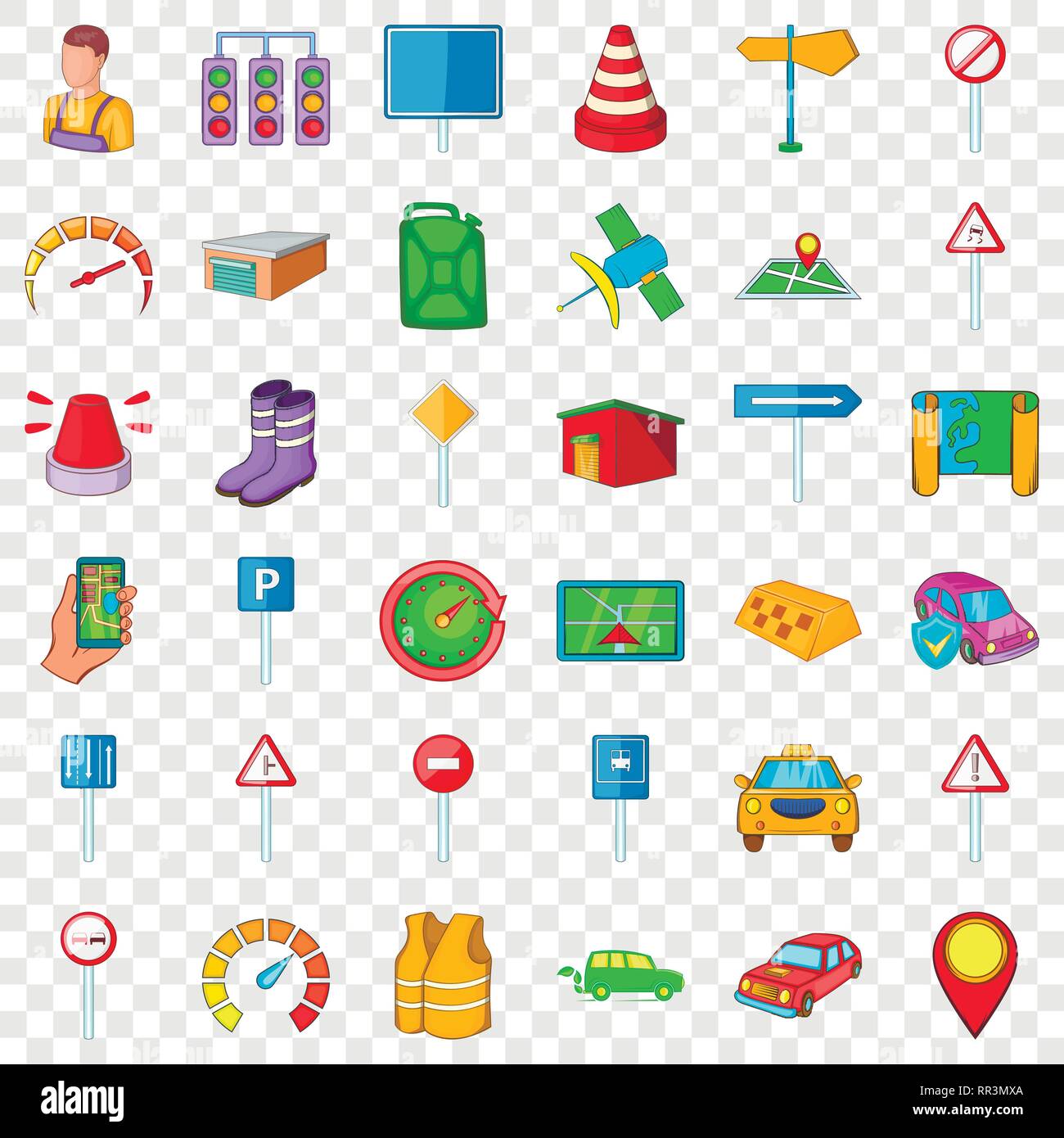 Parking icons set, cartoon style Stock Vector Image & Art - Alamy