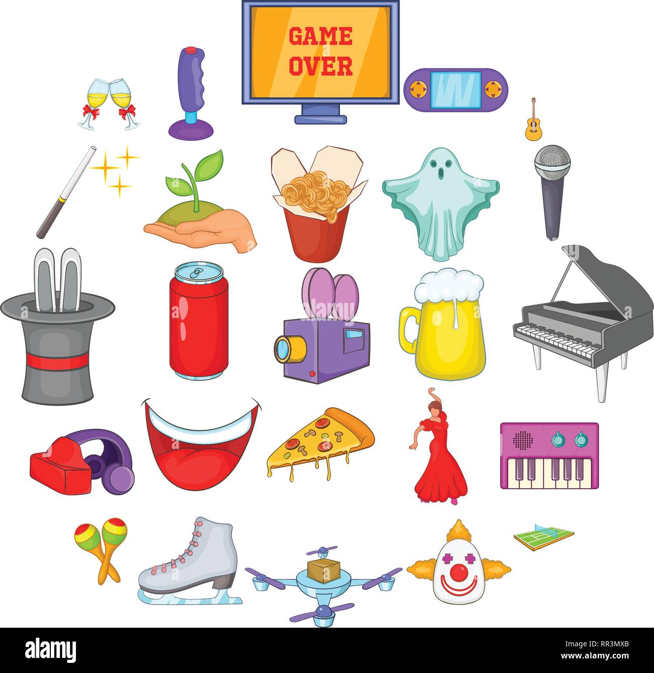 Musical performance icons set, cartoon style Stock Vector Image & Art ...