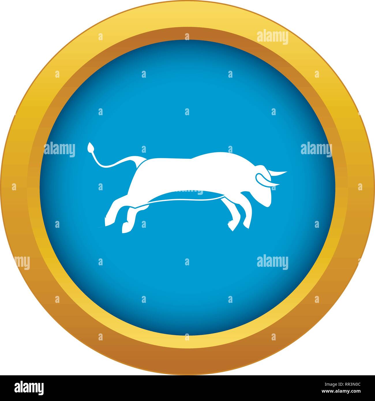 Bull icon blue vector isolated Stock Vector Image & Art - Alamy