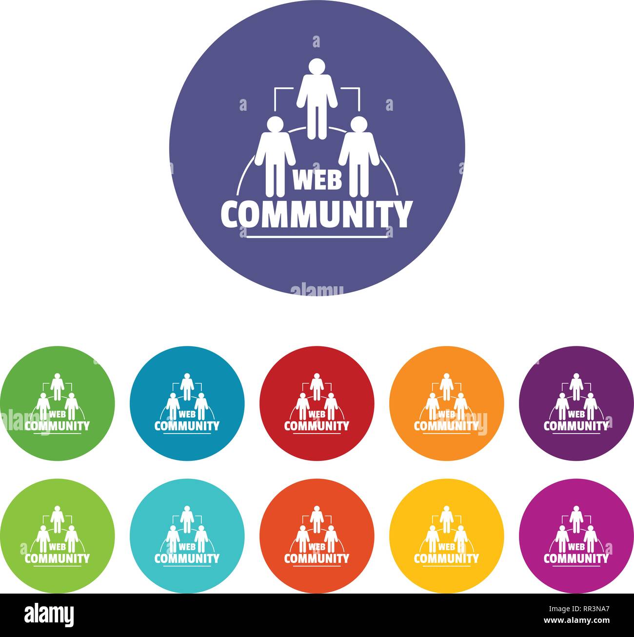 Web community icons set vector color Stock Vector Image & Art - Alamy