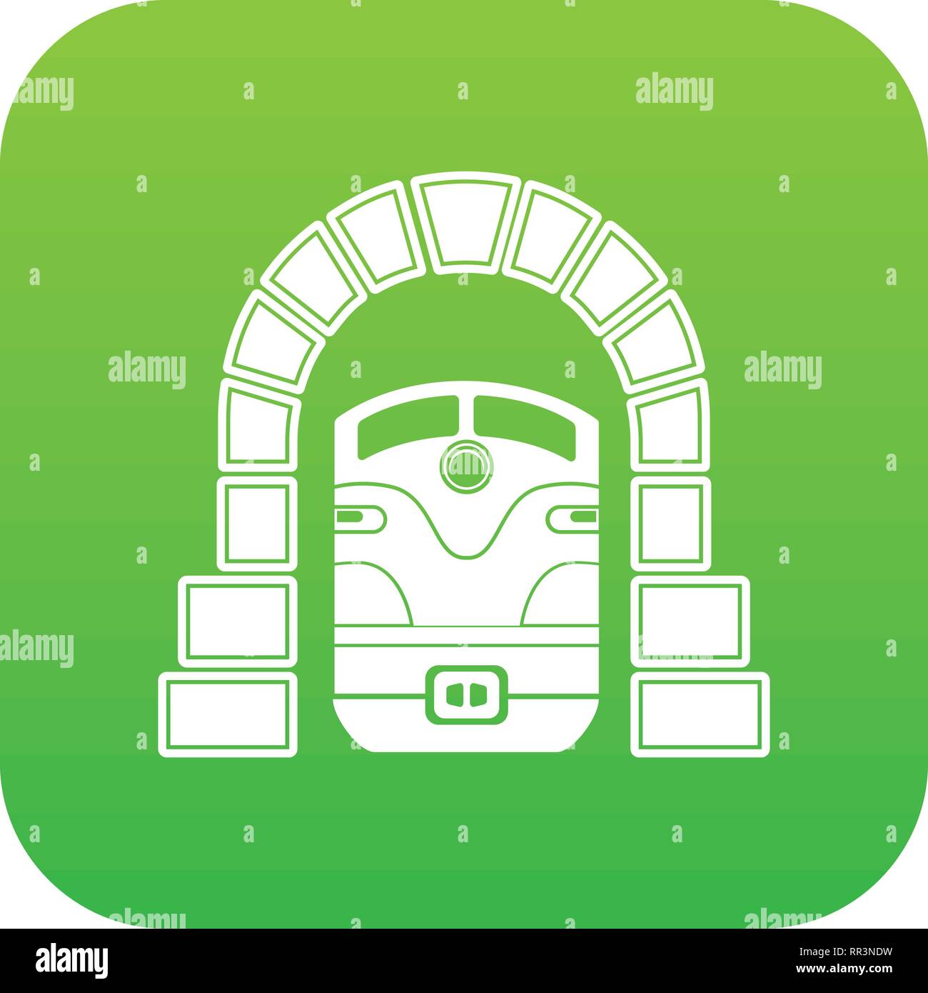 Train in tunnel icon green vector Stock Vector Image & Art - Alamy