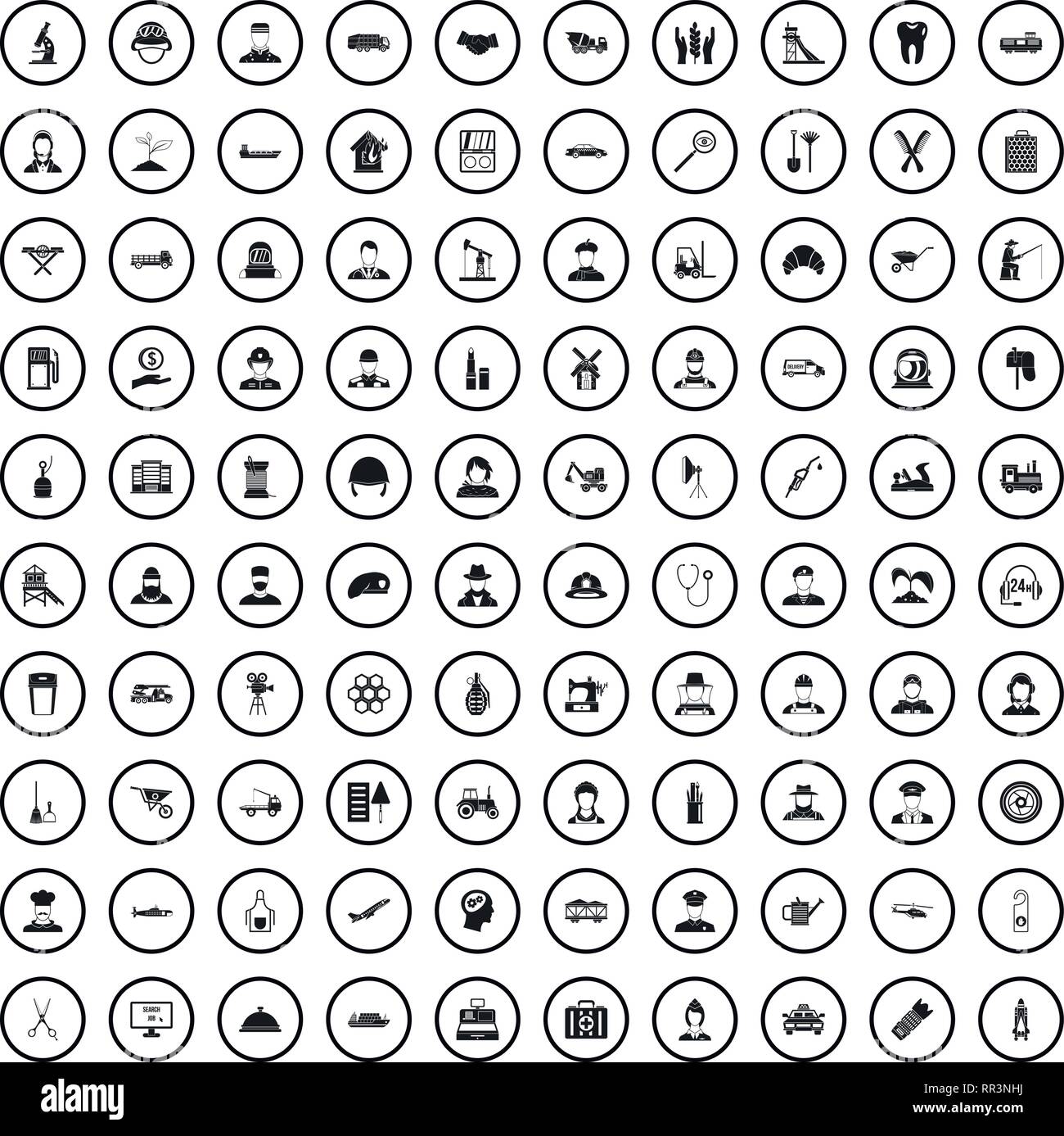 100 job icons set in simple style Stock Vector Image & Art - Alamy