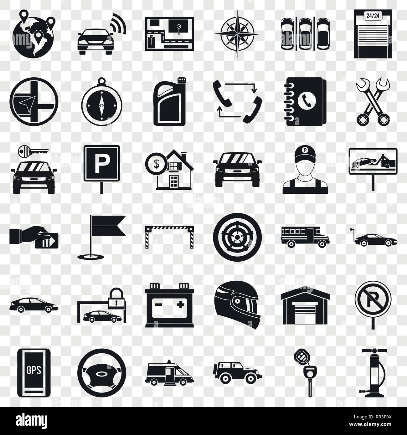 Auto service icons set, simple style Stock Vector Image & Art - Alamy