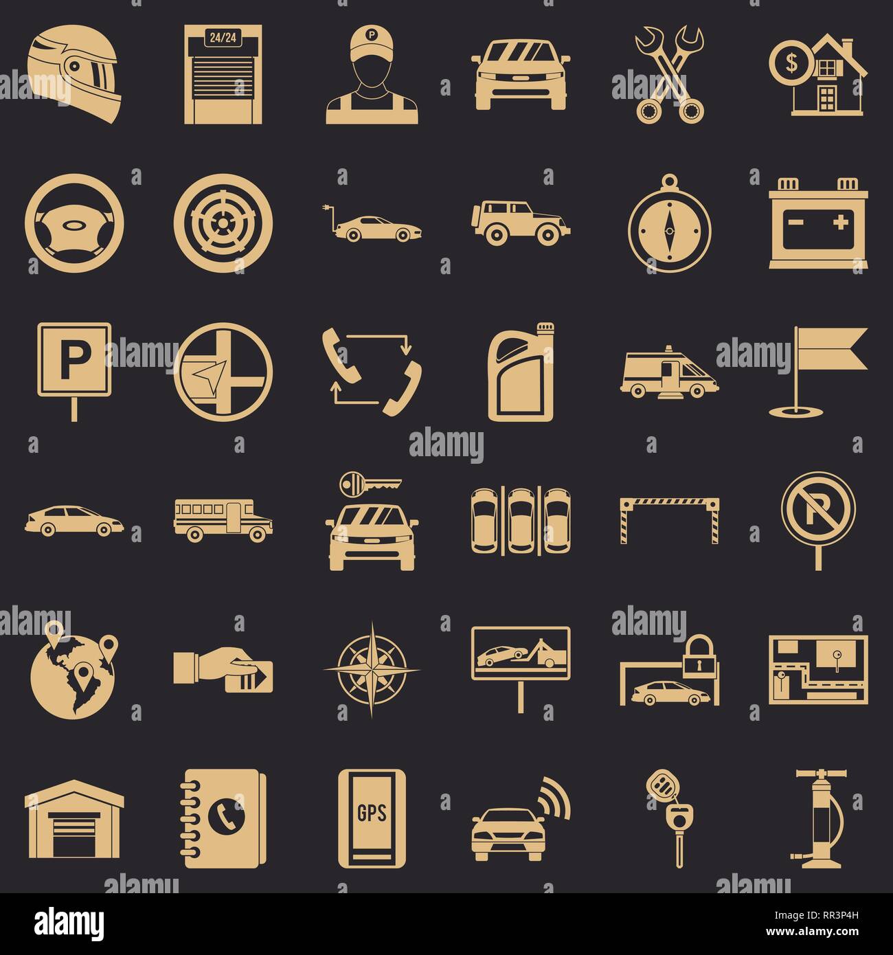 Mechanic auto icons set, simple style Stock Vector Image & Art - Alamy