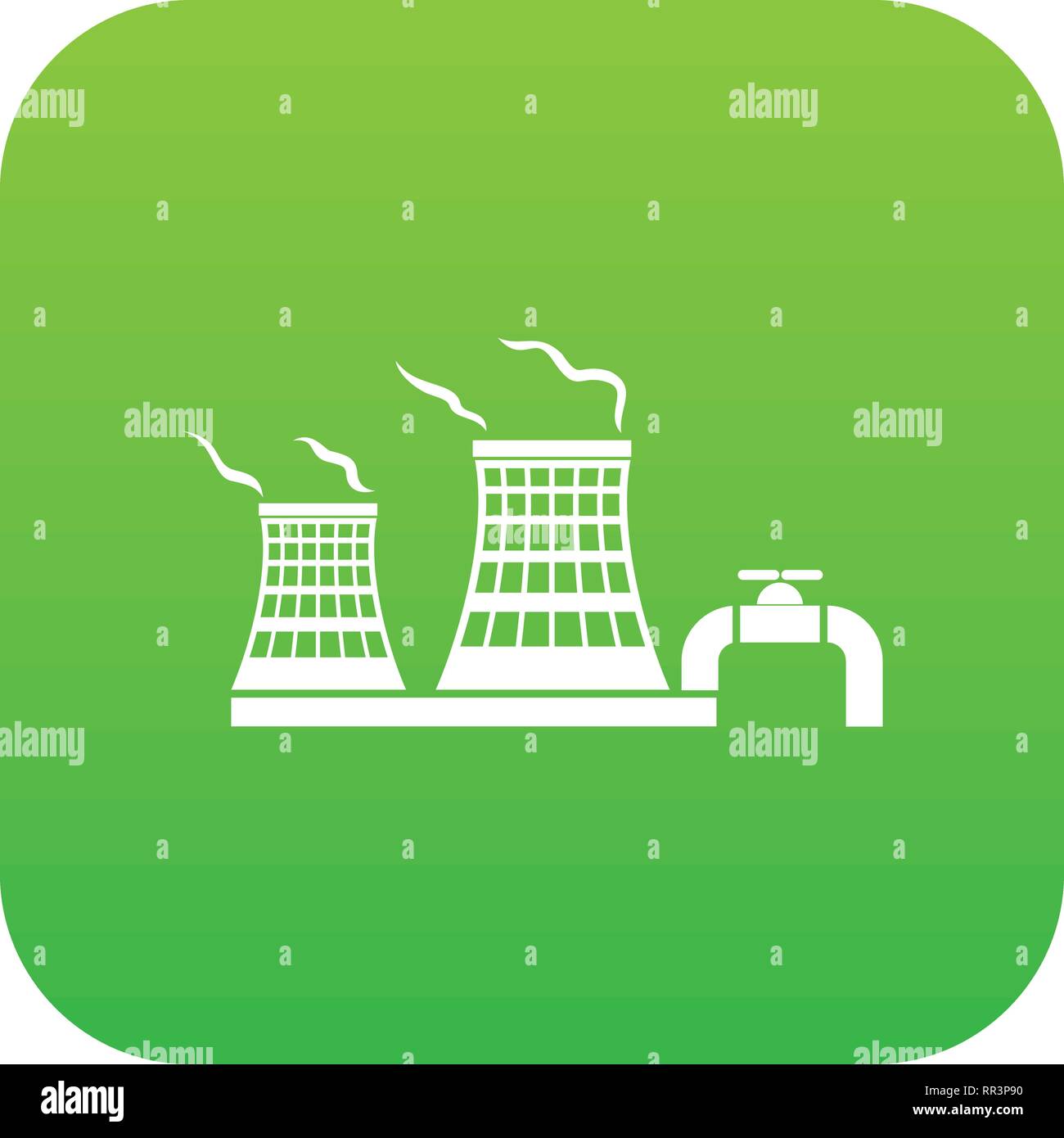 Tower of chemical factory icon green vector Stock Vector Image & Art ...