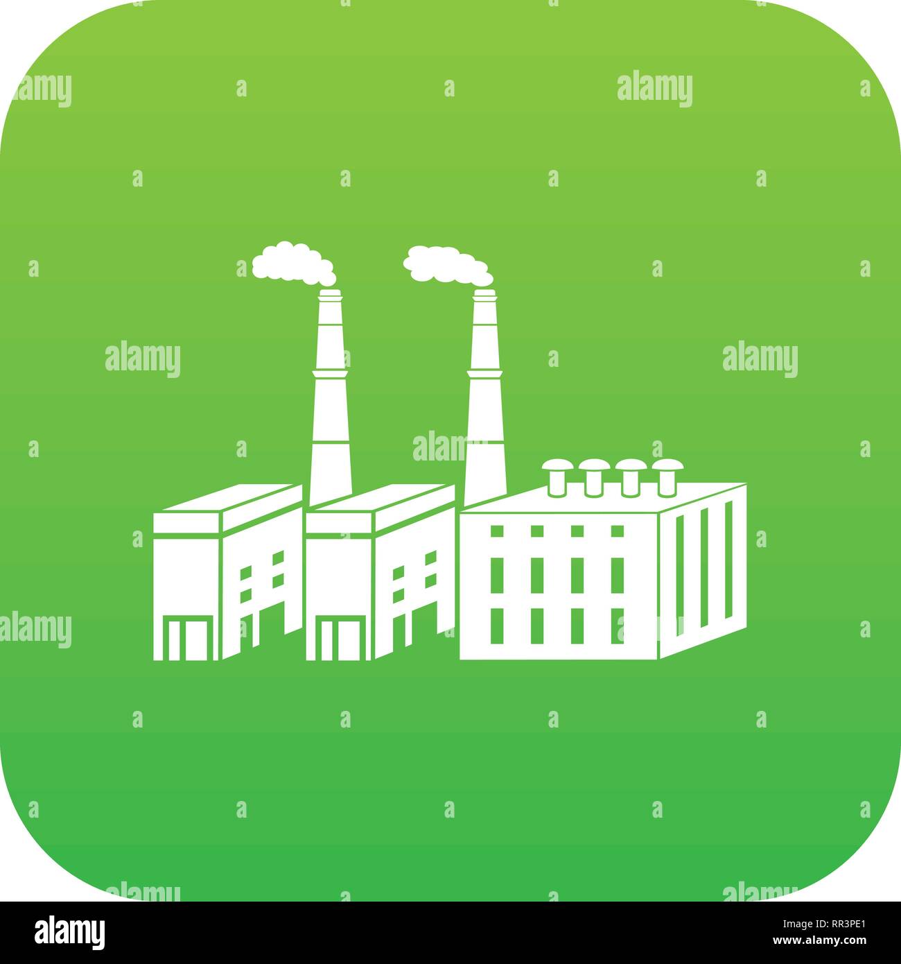 Large chemical plant icon green vector Stock Vector Image & Art - Alamy