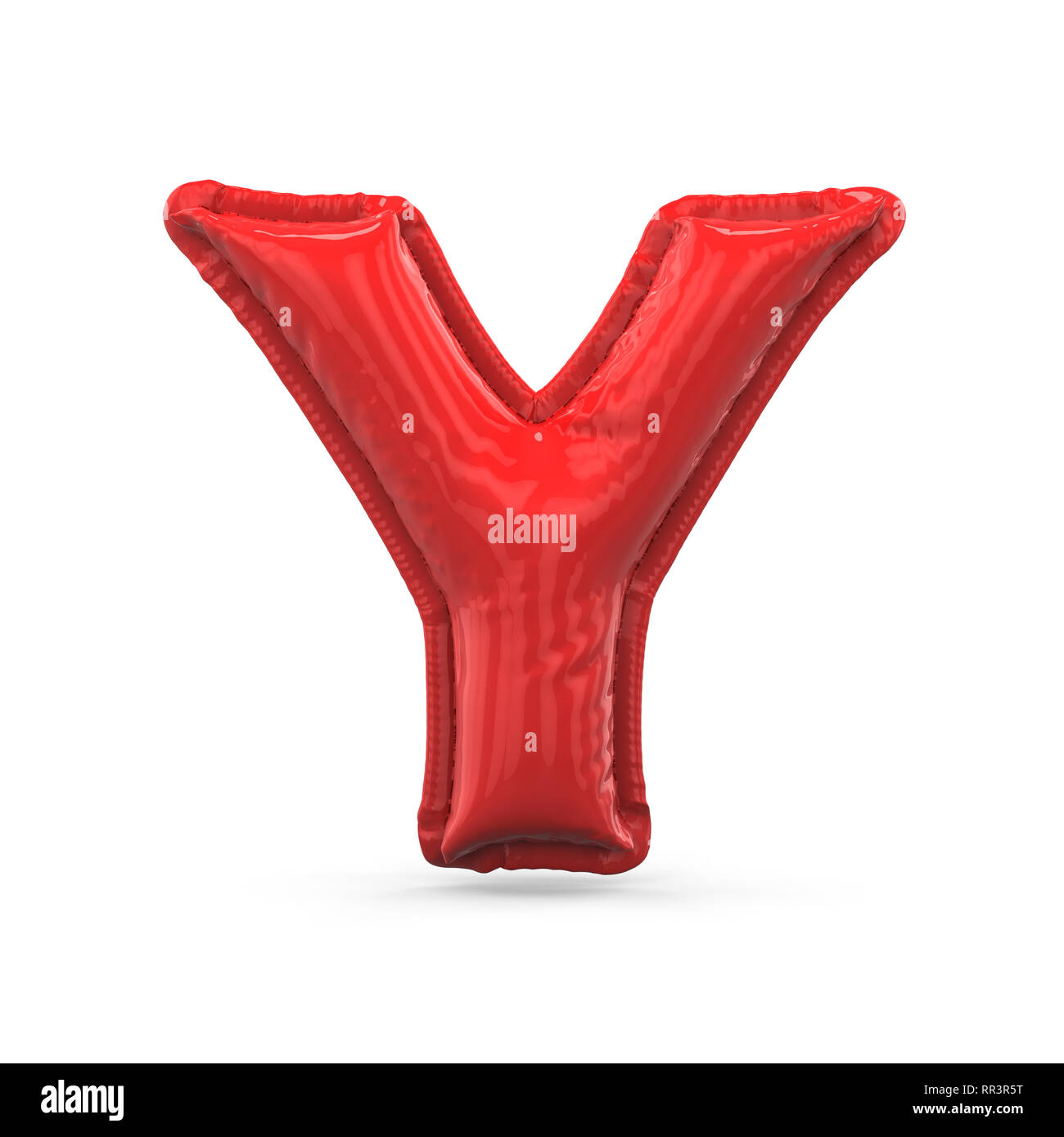 Red letter Y made of inflatable balloon isolated on white background ...