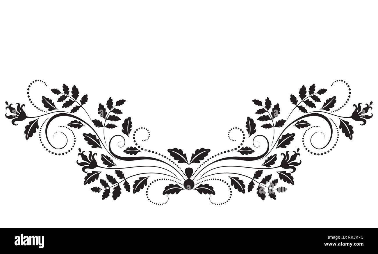 Decorative floral ornament for stencil isolated on white background ...