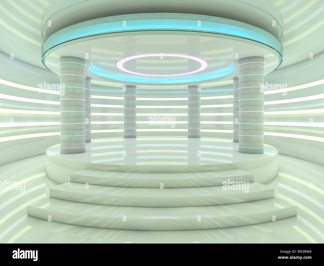 Abstract modern architecture background, empty open space interior. 3D ...