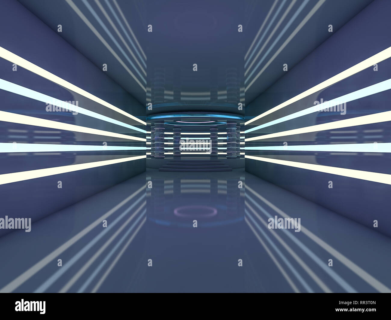 Abstract modern architecture background, empty open space interior. 3D ...