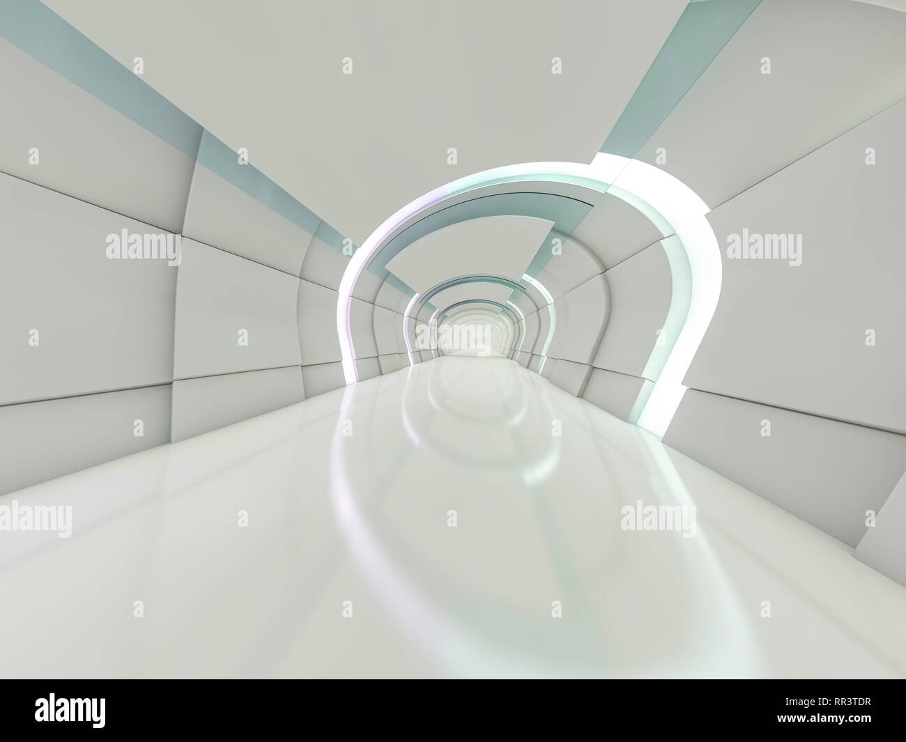 Abstract modern architecture background, empty open space interior. 3D ...