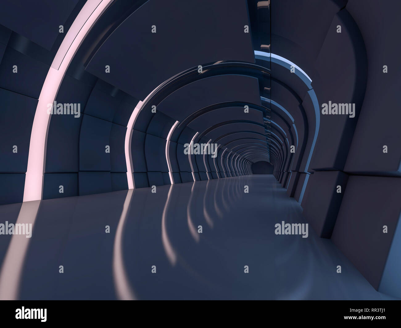 Abstract modern architecture background, empty open space interior. 3D ...