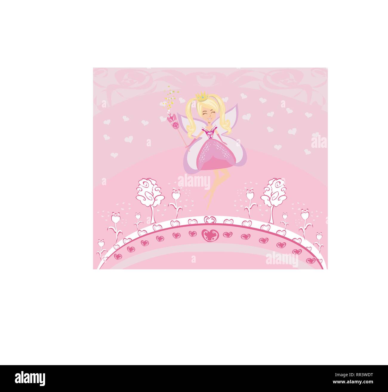 Beautiful fairy with magic wand - card Stock Vector Image & Art - Alamy