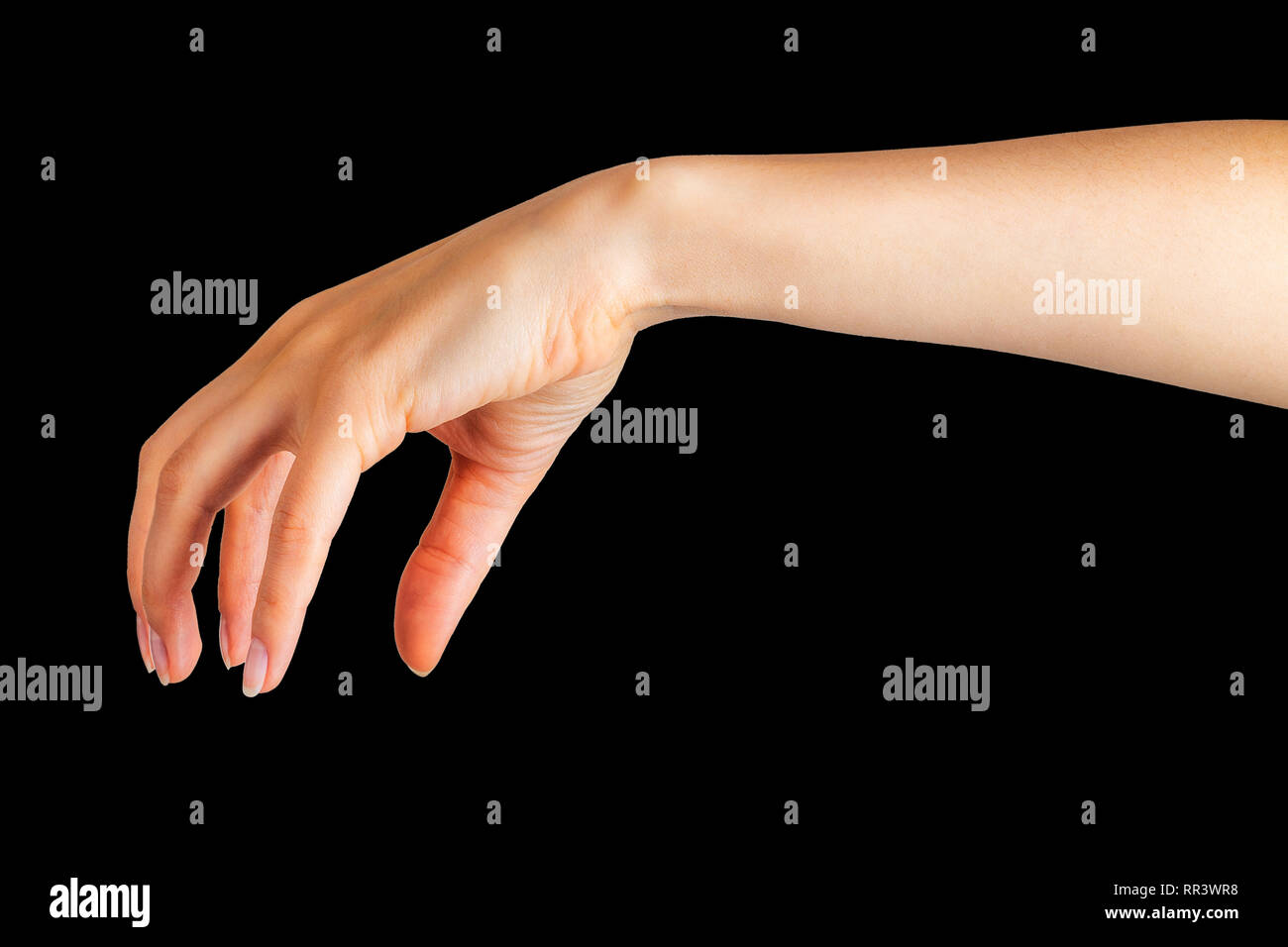 Woman hand showing picking up pose or holding something Stock Photo - Alamy