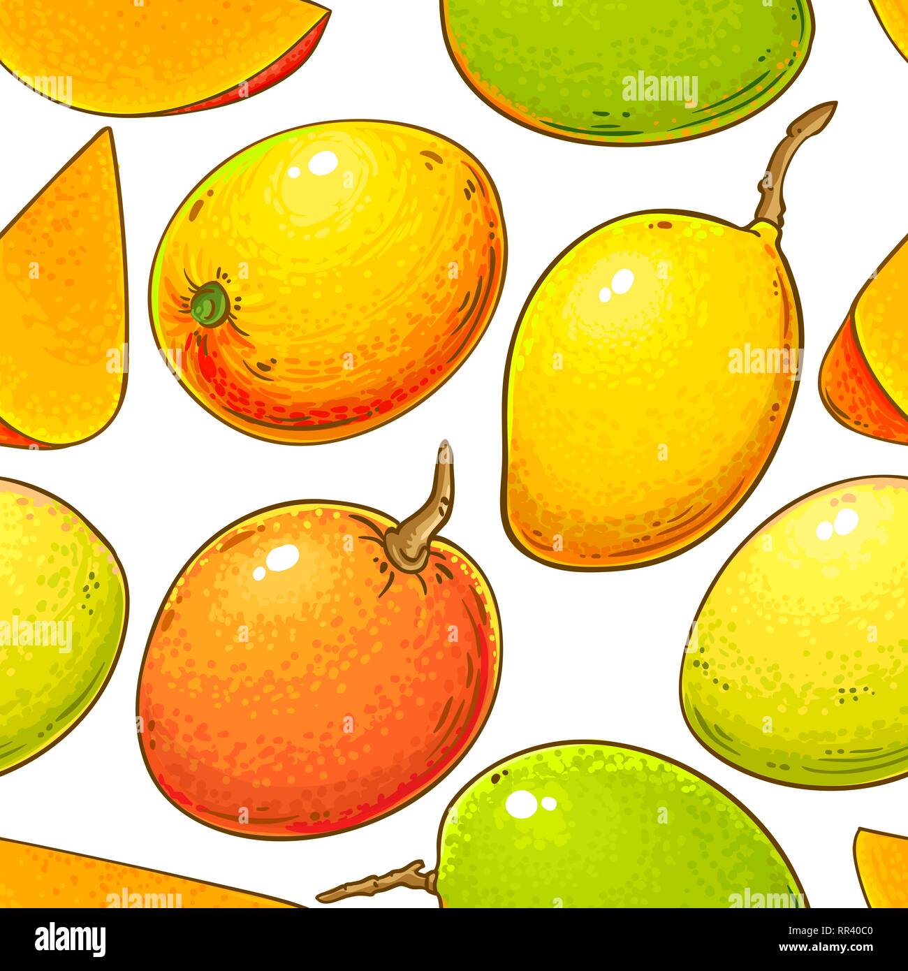 Red mango on white Stock Vector Images - Alamy